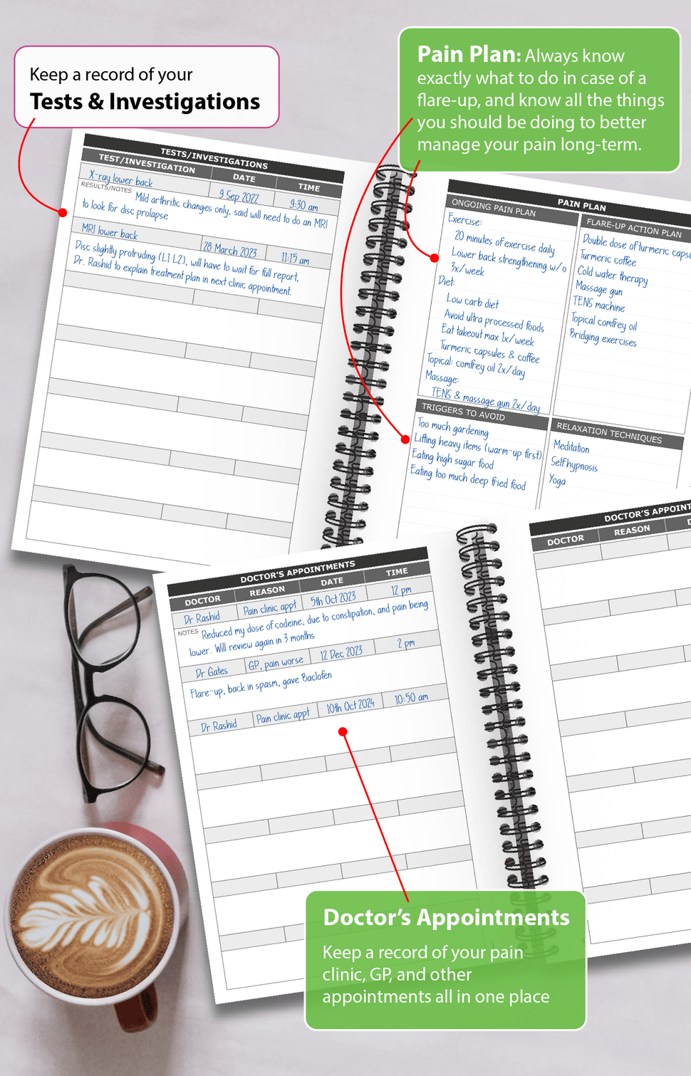 Chronic Pain Journal For Women - Track and Manage Your Pain by ...